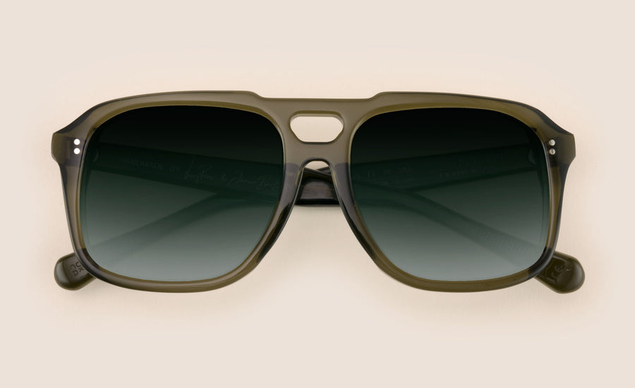 Green acetate Aviator sunglasses | Banton Frameworks