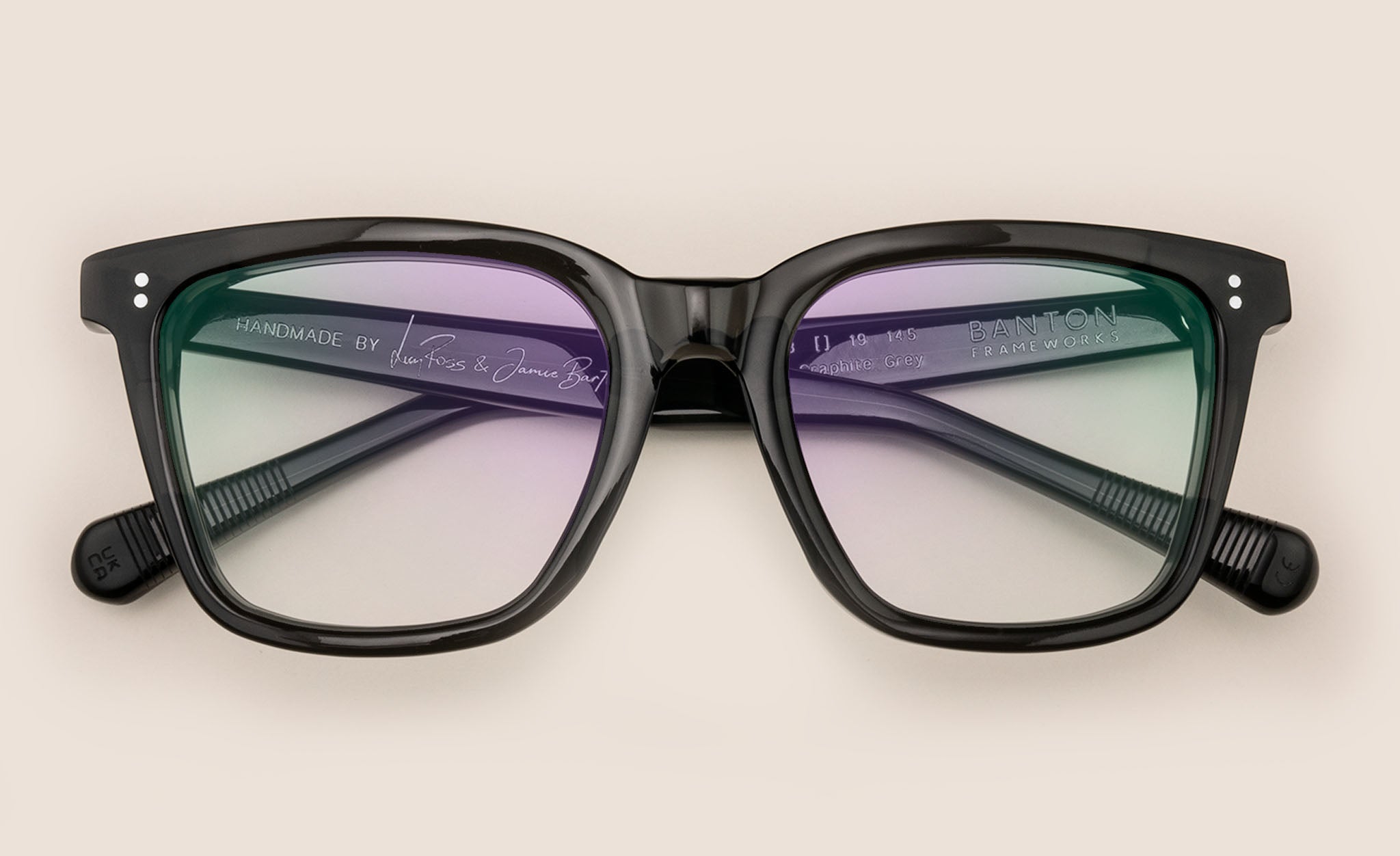 Large Square Dark Grey Glasses | Banton Frameworks