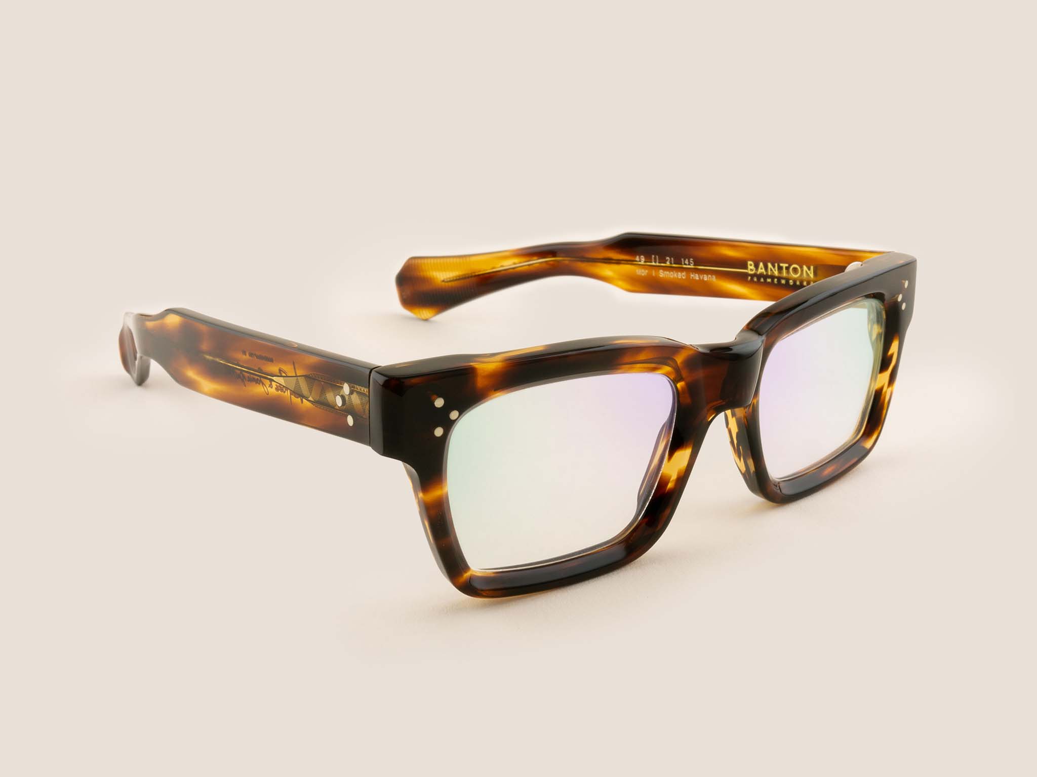 Wide Bold Amber Transparent Glasses Frame | Banton Frameworks