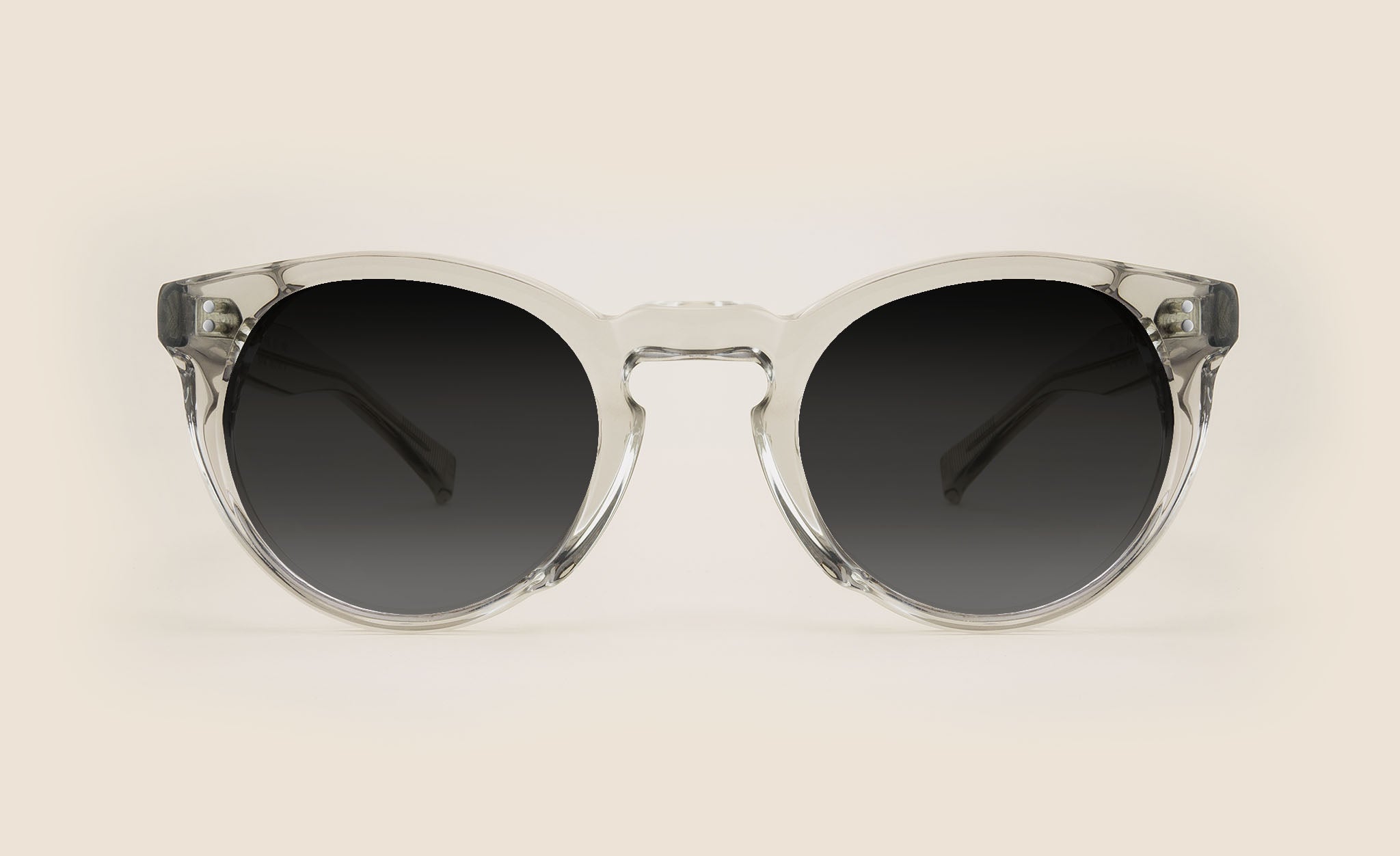 Round crystal clear sunglasses frame | Banton Frameworks