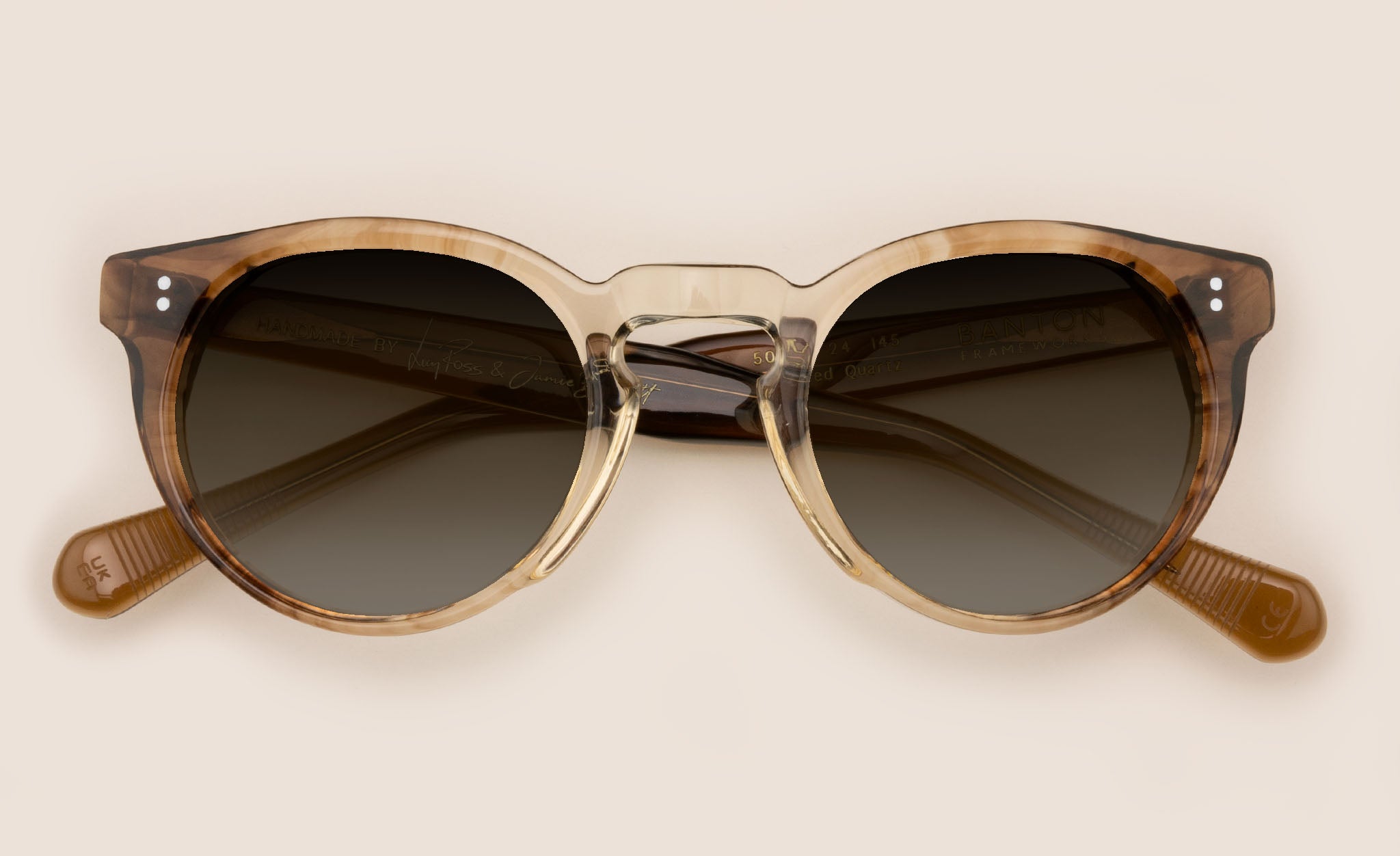 Round Gradient Amber Transparent Sunglasses | Banton Frameworks