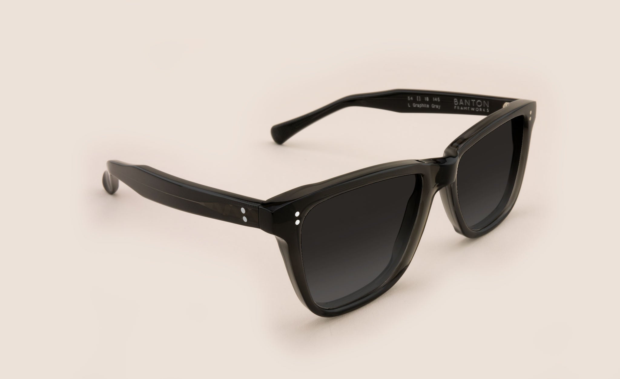 Rectangular Dark Grey Transparent Sunglasses | Banton Frameworks