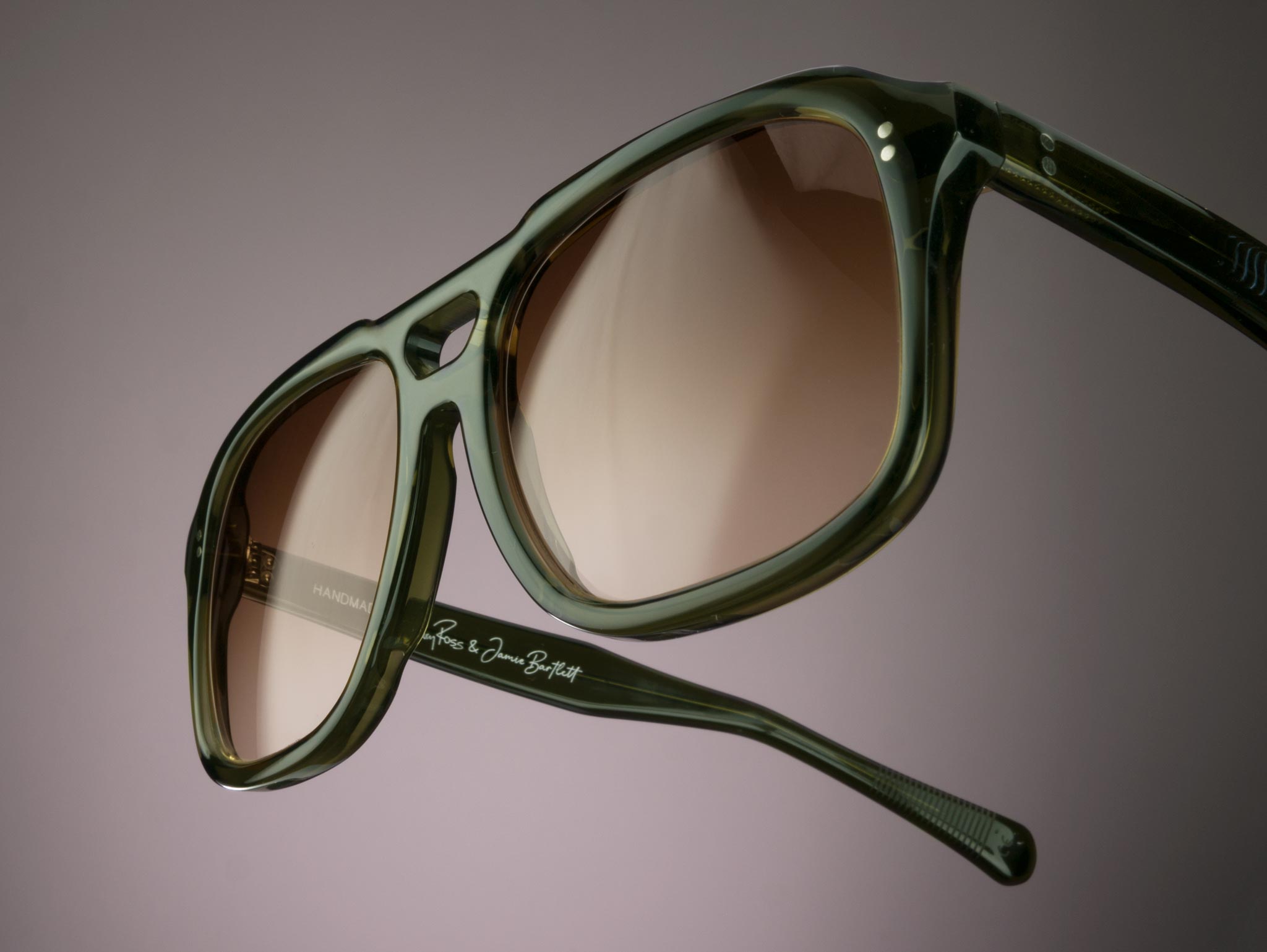 Green acetate Aviator sunglasses | Banton Frameworks