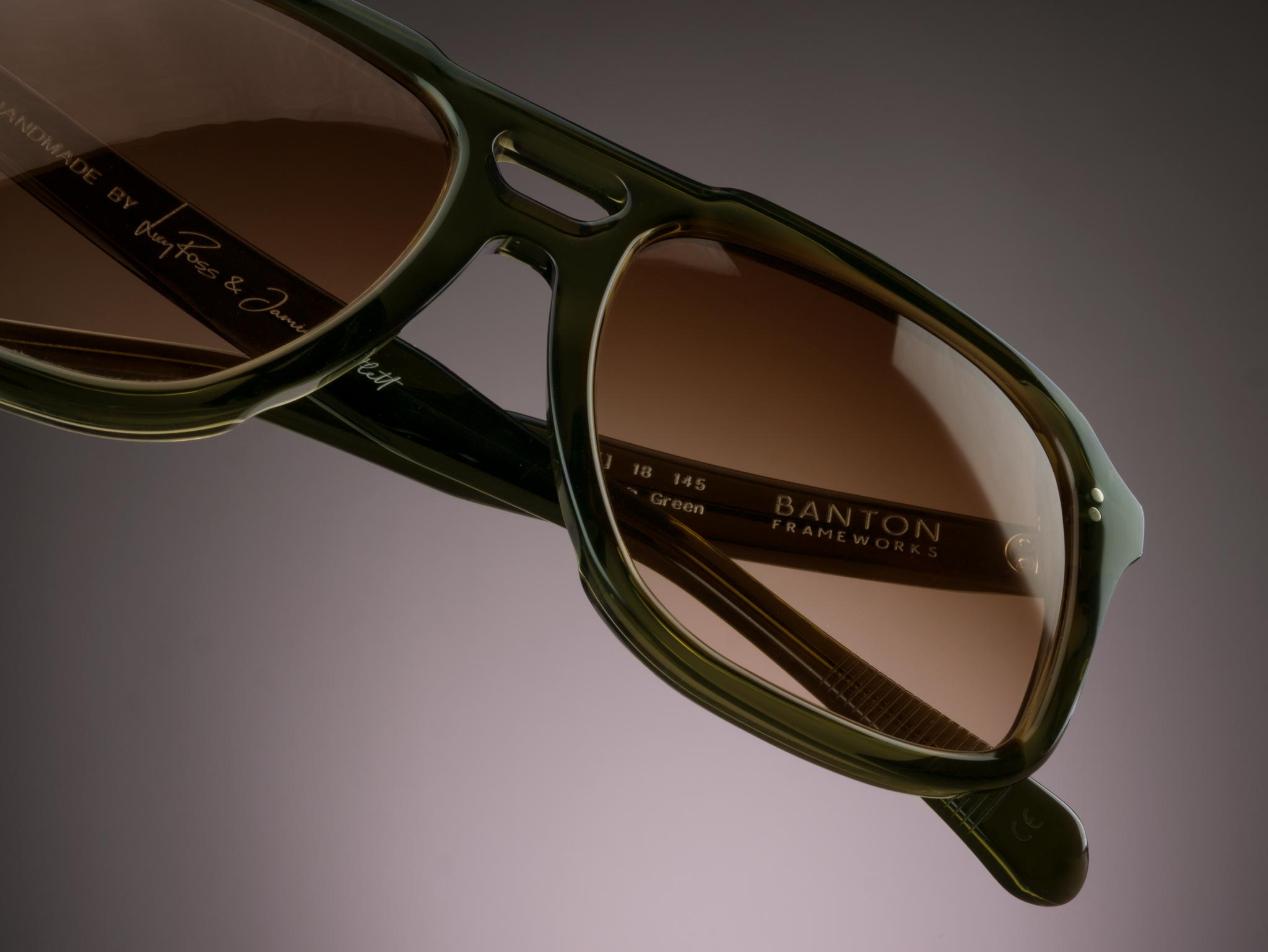 Green acetate Aviator sunglasses | Banton Frameworks
