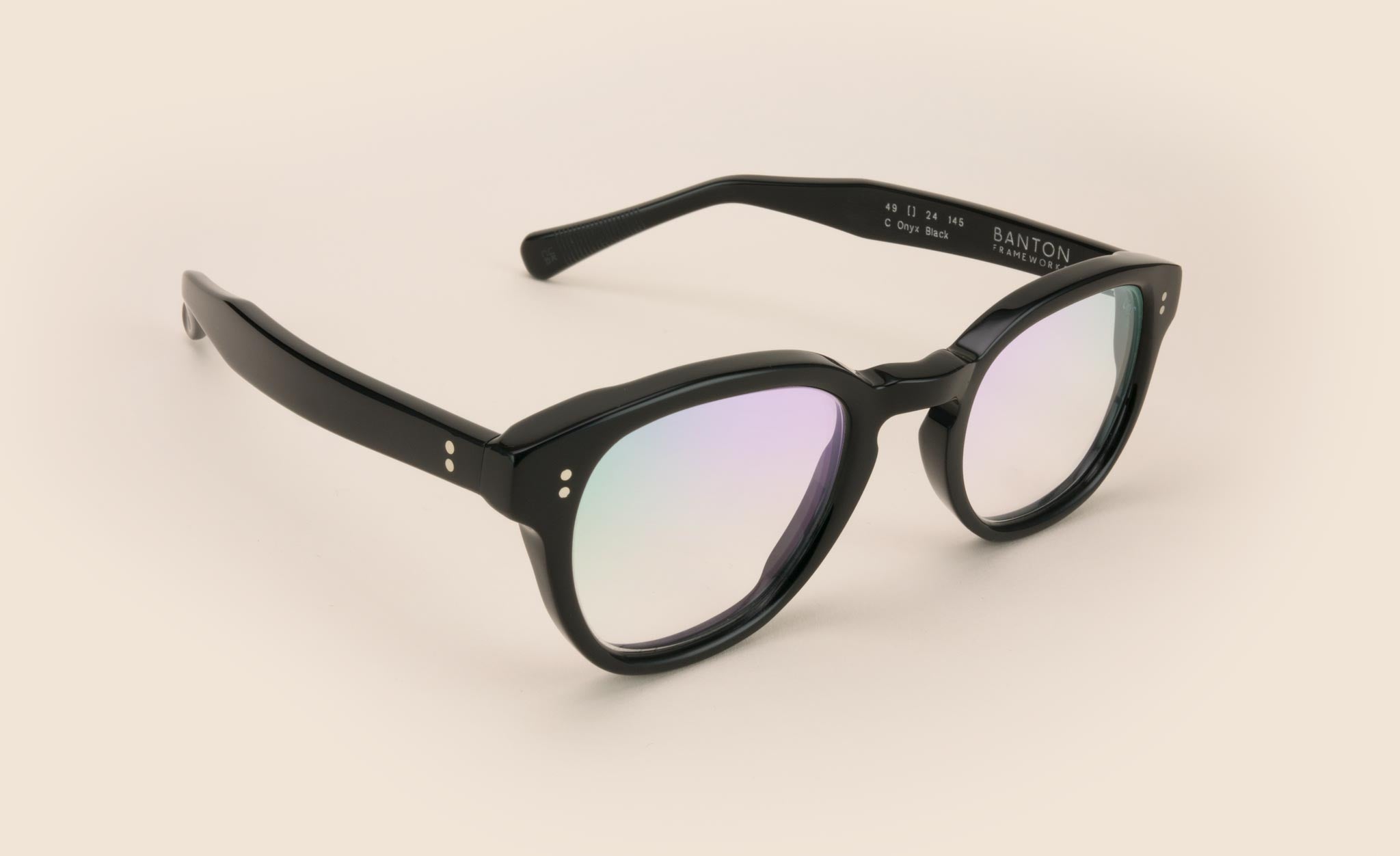 '50's style Onyx Black glasses frame | Banton Frameworks