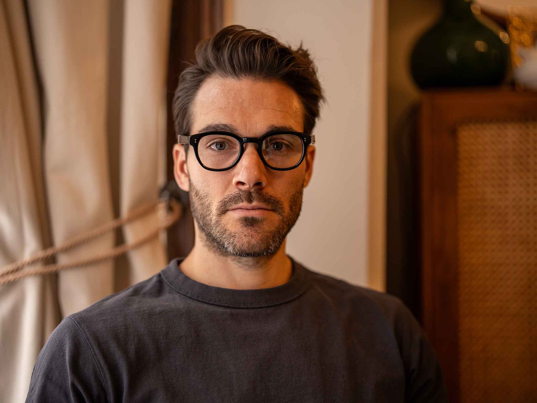 '50's style Onyx Black glasses frame | Banton Frameworks