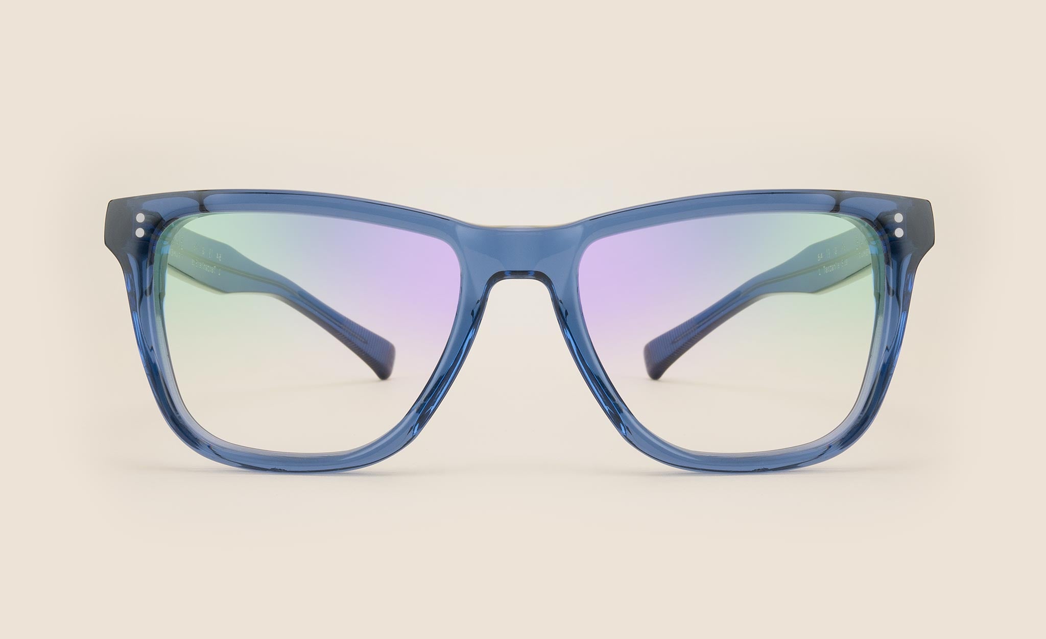 Rectangular crystal blue acetate glasses frame | Banton Frameworks